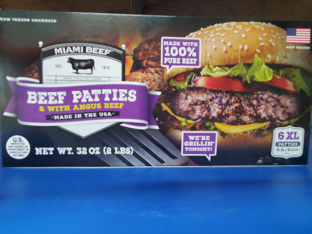MIAMI BEEF ANGUS BEEF PATTIES 2 LB (6 CT) – RockMart 340