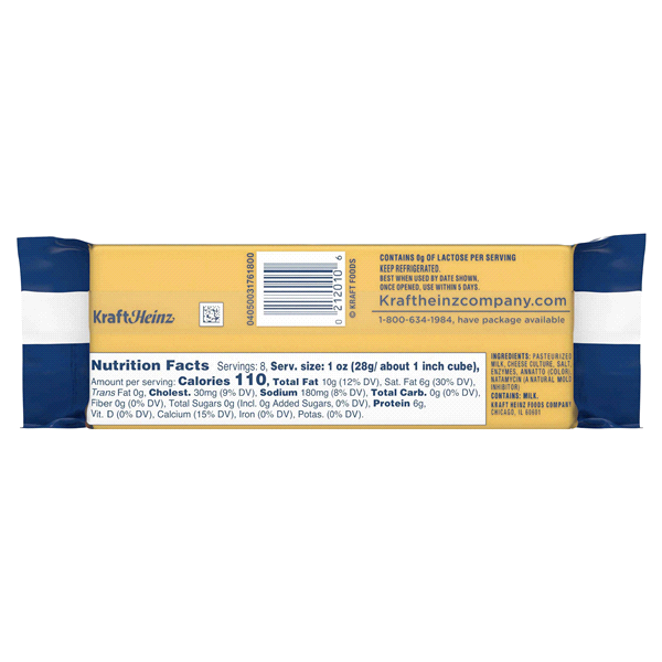 KRAFT MEDIUM CHEDDAR CHEESE BLOCK 8oz – RockMart 340