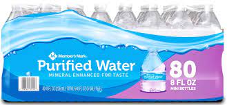 MEMBERS MARK PURIFIED WATER 8 OZ 80 PACK #ROCK VALUE-ORDER BY TUESDAY ...